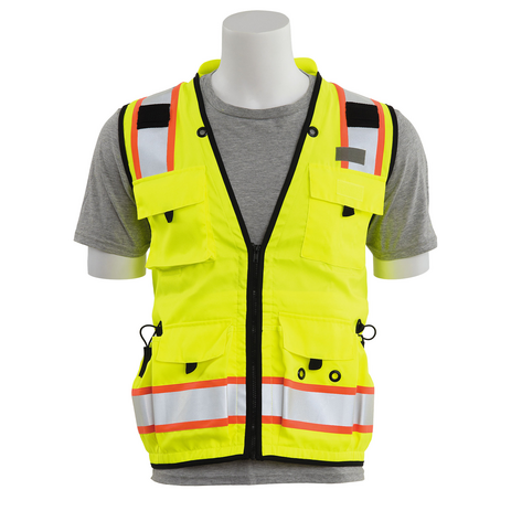 Delta Plus S252C Deluxe Surveyors Vest Hi Viz Lime